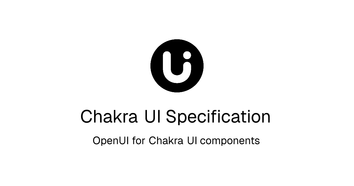 Chakra UI Specification | OpenUI